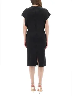 Stella McCartney Midi Dress With Wing Sleeves - Black