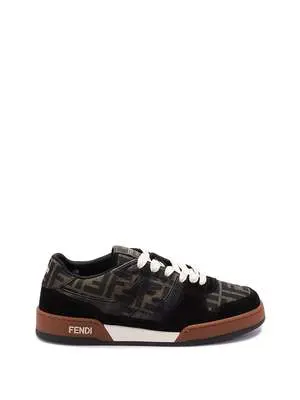 Fendi Calf Leather Monogram Pattern Sneakers - Multicolor