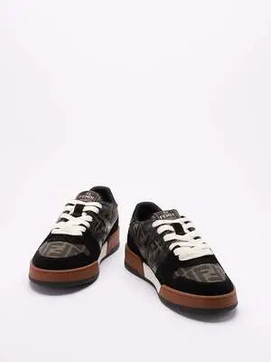 Fendi Calf Leather Monogram Pattern Sneakers - Multicolor