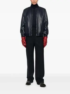 Saint Laurent Wool Tailored Wide Leg Trousers - Multicolor