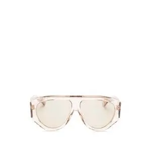 Gucci Aviator Sunglasses With Patterned Logo - Cream