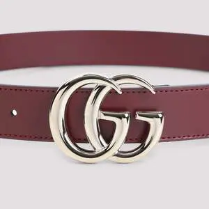 Gucci Gg Gold Buckle Leather Belt