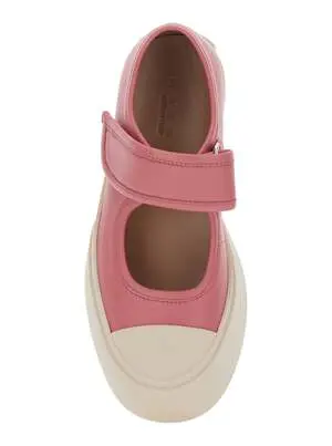 Marni Mary Jane Leather Sandals With Touch-strap Closure - Multicolor