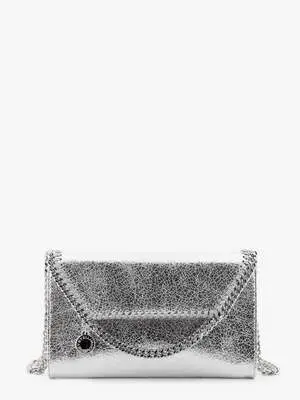 Stella McCartney Falabella Metallic Fabric Crossbody Bag - Silver