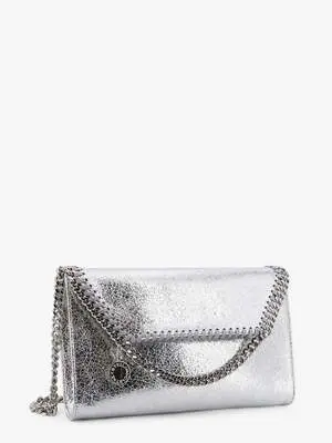 Stella McCartney Falabella Metallic Fabric Crossbody Bag - Silver