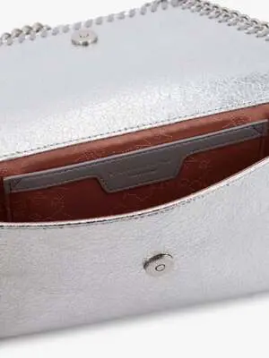 Stella McCartney Falabella Metallic Fabric Crossbody Bag - Silver