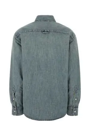 Miu Miu Embroidered Denim Shirt - Multicolor