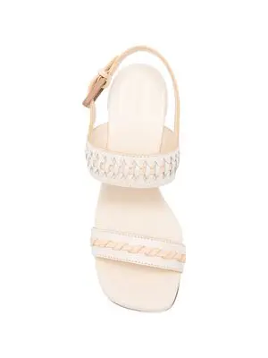 Zimmermann Leather Woven Block Heel Sandals - Multicolor