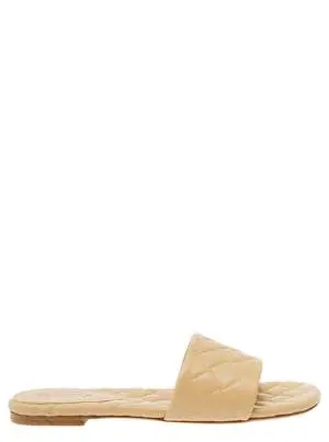 Bottega Veneta Intreccio Leather Slides - Cream