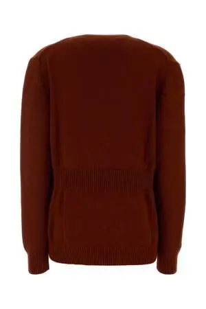Fendi Brick Stretch Cashmere V-neck Sweater - Red