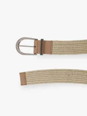 Brunello Cucinelli Linen Belt With Monili Detail