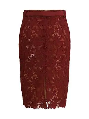 SELF-PORTRAIT Guipure Lace Midi Skirt