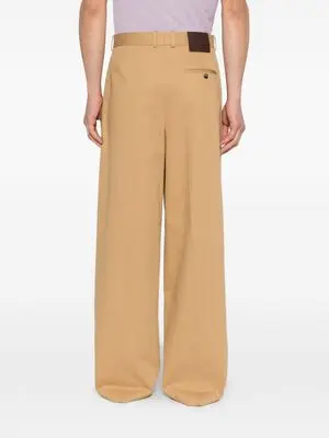 Loewe Cotton Trousers With Pleats And Belt Loops
