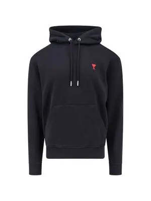 AMI Paris De Coeur Embroidered Cotton Hoodie - Multicolor