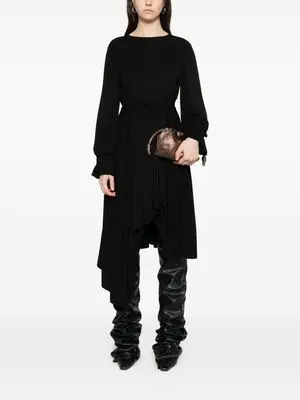 Loewe Midi Dress With Buckle Detail And Asymmetrical Hem