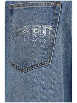 Alexander Wang Crystal Embellished Balloon Jeans - Blue