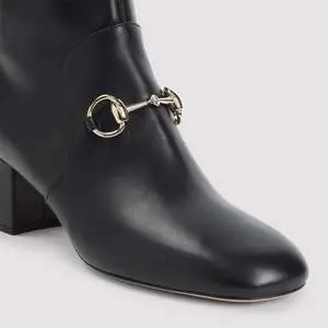 Gucci Lady Horsebit Ankle Boots In Leather
