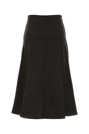 Fendi Embroidered Silk Skirt