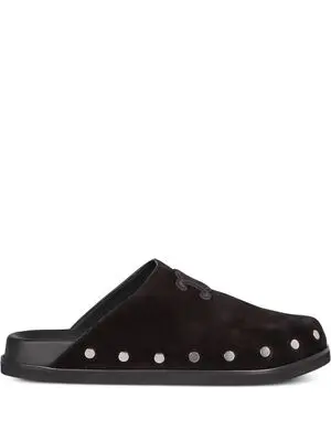 Celine Triomphe Suede Leather Slippers