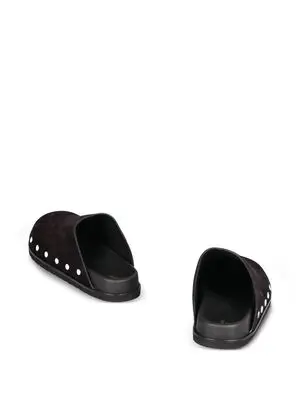 Celine Triomphe Suede Leather Slippers