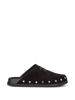 Celine Triomphe Suede Leather Slippers