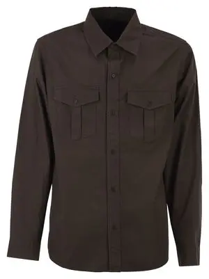 A.p.c. Cotton Utility Shirt With Patch Pockets - Brown
