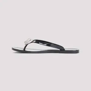 Mach & Mach Double Heart Pvc Sandals - Black