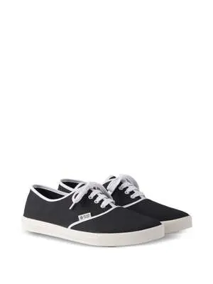 Prada Black Cotton Lace-up Sneakers - Multicolor