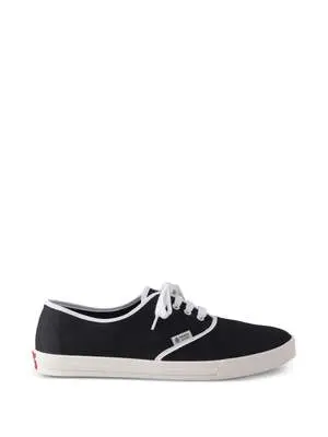 Prada Black Cotton Lace-up Sneakers - Multicolor