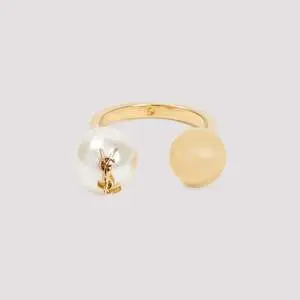Saint Laurent Logo Pearl Ring