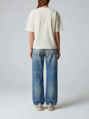 GOLDEN GOOSE Boxy T-shirt With Logo Patch - Multicolor