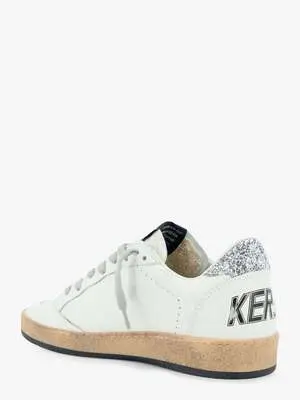 GOLDEN GOOSE Ballstar Leather Sneakers With Glitter Logo - Multicolor