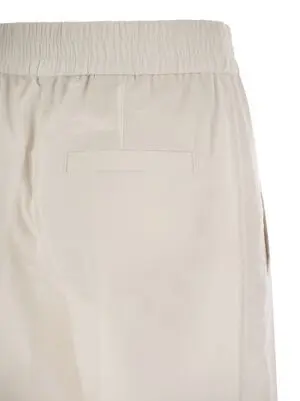 Brunello Cucinelli Loose Fit Cotton Trousers - Cream