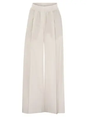 Brunello Cucinelli Loose Fit Cotton Trousers - Cream