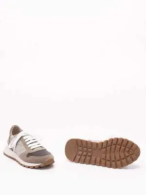 Brunello Cucinelli Fabric Sneakers With Monili Detailing - Multicolor