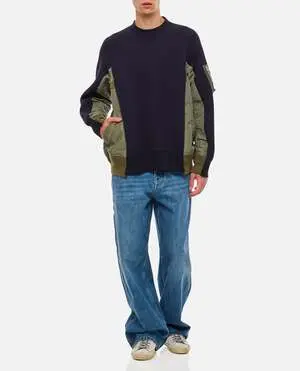 Sacai Sponge Sweat X Nylon Twill Pullover
