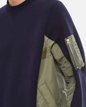 Sacai Sponge Sweat X Nylon Twill Pullover