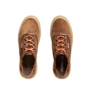 Moncler Suede Lace-up Trainers - Brown