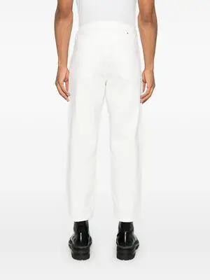 GOLDEN GOOSE Loose Fit White Cotton Denim Jeans With Star Stud Detailing