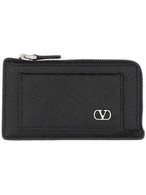 Valentino Garavani Vlogo Signature Leather Coin Purse