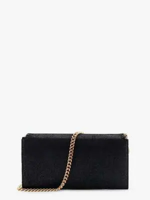 Stella McCartney Falabella Shaggy Deer Fabric Wallet - Black