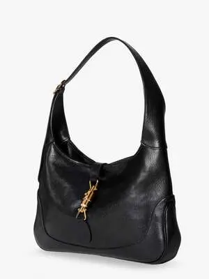 Gucci Jackie 1961 Hammered Leather Shoulder Bag - Black