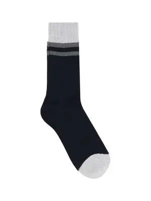 Brunello Cucinelli Cotton Ribbed Crew Socks - Black