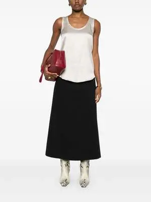 Brunello Cucinelli Sleeveless Satin V-neck Top