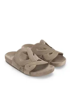 Loewe X Paula's Ibiza Slide Ease Monogram Suede Sandals