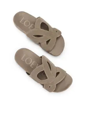 Loewe X Paula's Ibiza Slide Ease Monogram Suede Sandals