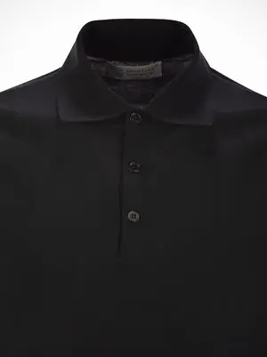 Brunello Cucinelli Lightweight Cotton Knit Polo Shirt - Black