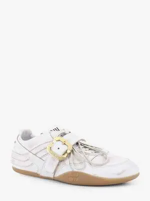Miu Miu Leather Sneakers With Metal Buckle Detail - Multicolor