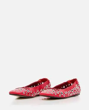 GOLDEN GOOSE Amy Ballerina Flats With Metallic Holes - Multicolor