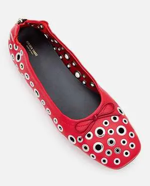 GOLDEN GOOSE Amy Ballerina Flats With Metallic Holes